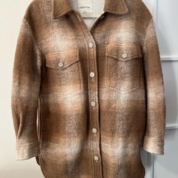 Wilfred | Jackets & Coats | Wilfred Tan And Cream Plaid Shacket | Poshmark